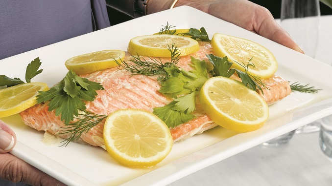 Oven-Poached Salmon with Dill Sauce from Eatertainment