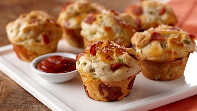 Recipe for Pizza Snacking Muffins by Mazola
